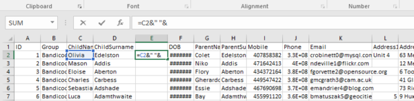 Tip Reordering Columns And Combining Columns In Excel Kindergarten It Program
