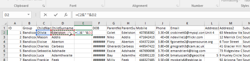 Tip Reordering Columns And Combining Columns In Excel Kindergarten It Program