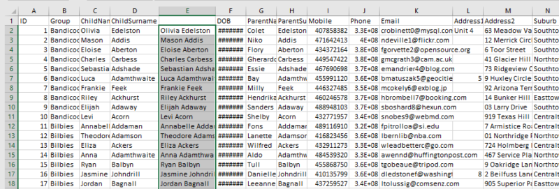 Tip – Reordering columns and combining columns in Excel – Kindergarten ... Tip – Reordering columns and combining columns in Excel – Kindergarten ...